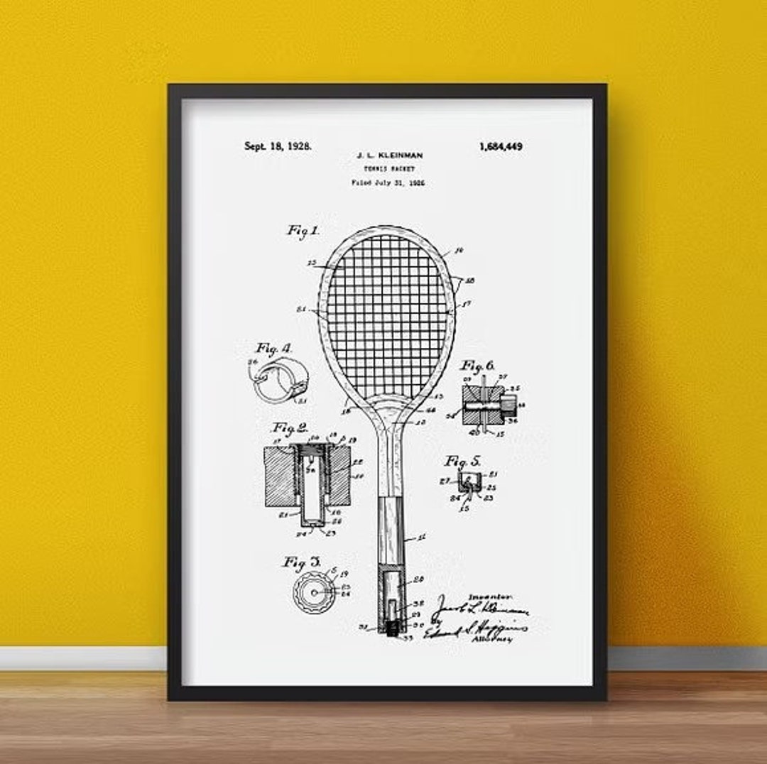 Poster Tennis Racket Patent - Printable Wall Art - Etsy