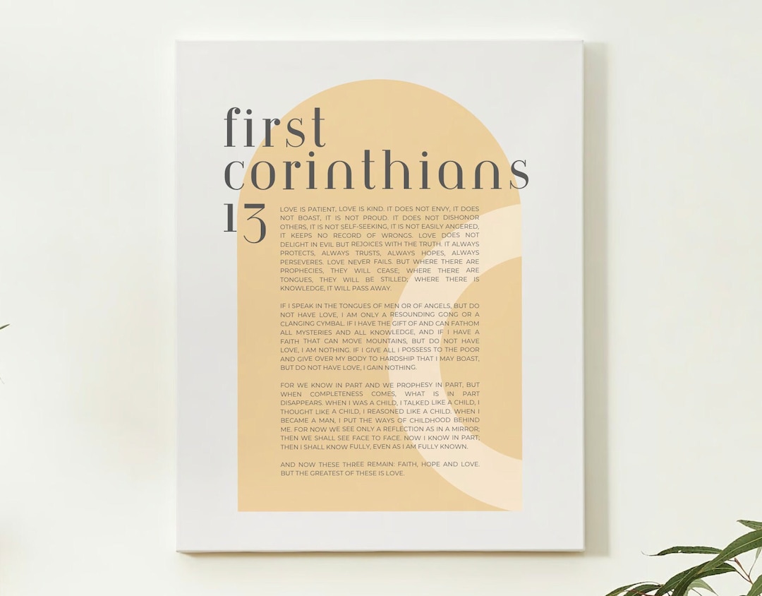 1 Corinthians 13 Bible Verse Print, Wall Art, Printable, Christian ...