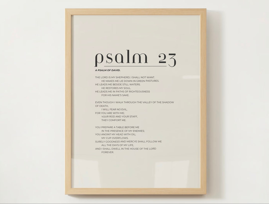 Psalm 23 Printable Art - Christian Scripture Print, Inspirational Wall ...
