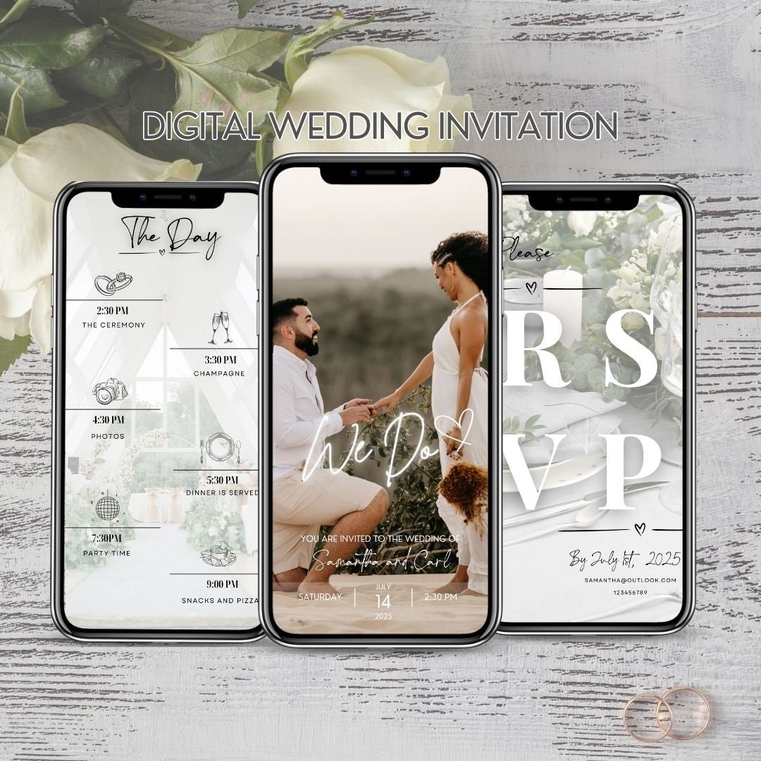 Digital Animated Wedding Invitation | Editable Electronic Wedding ...