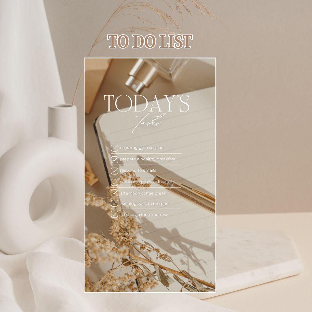 Beige Minimalist Daily To-do List Template | Editable Digital Planner ...