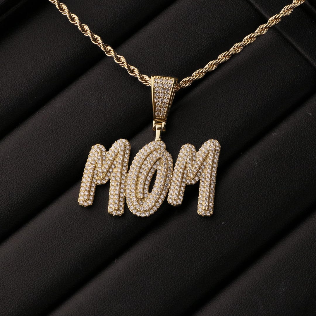 Custom Cursive Name Necklace, Hip Hop Name Jewelry, Initial Letter ...