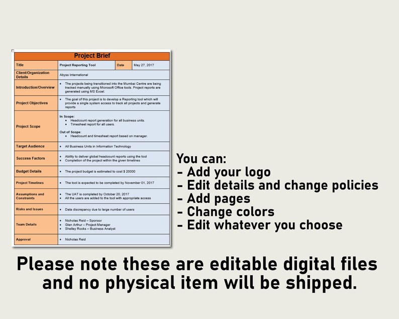 Project Brief and Project Outline, Project Approval, Project Managers ...