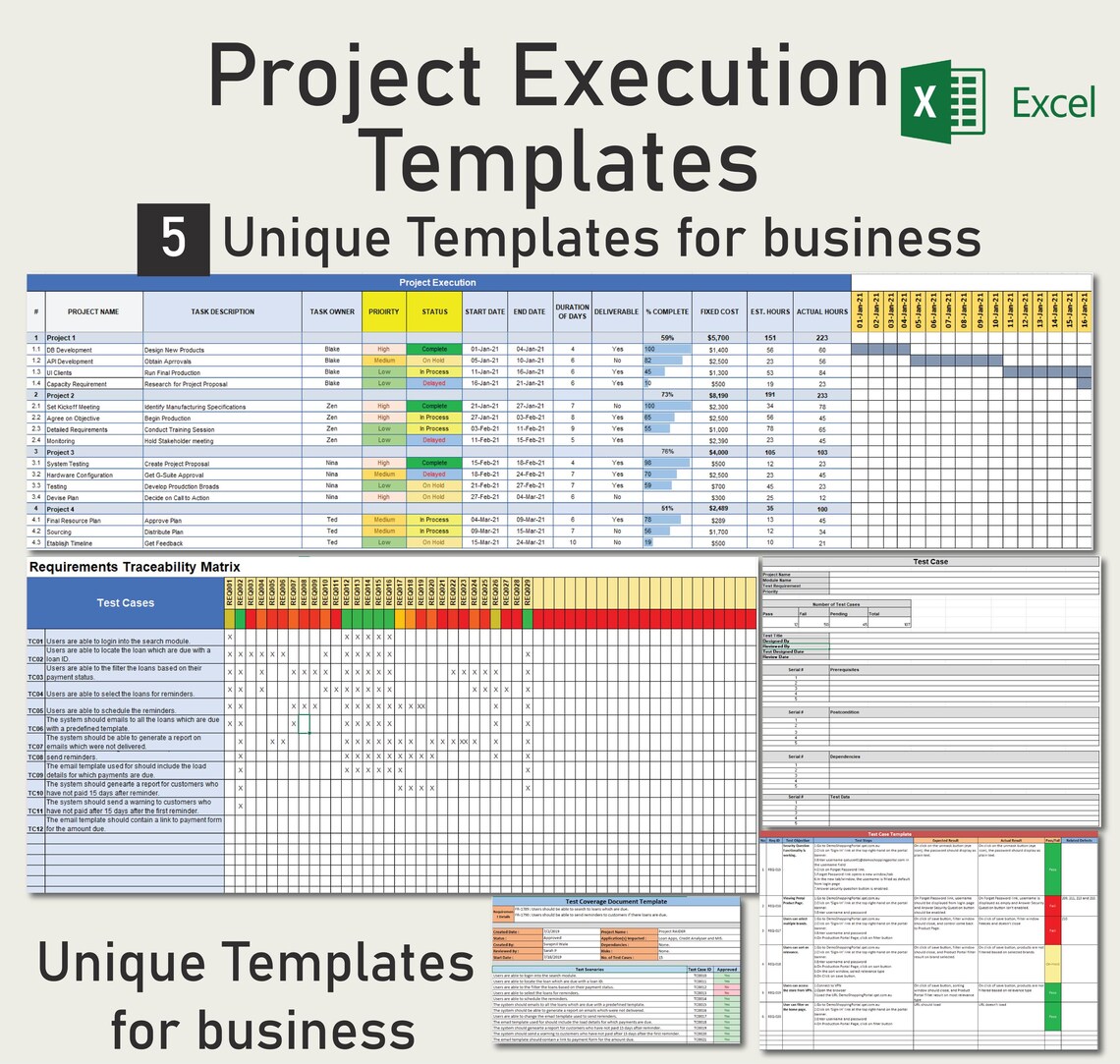 Project Execution Templates, Requirement Traceability Matrix, Project ...