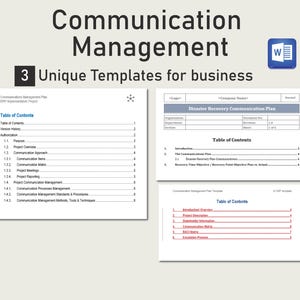 Communication Plan Template, Project Management, Project Template ...