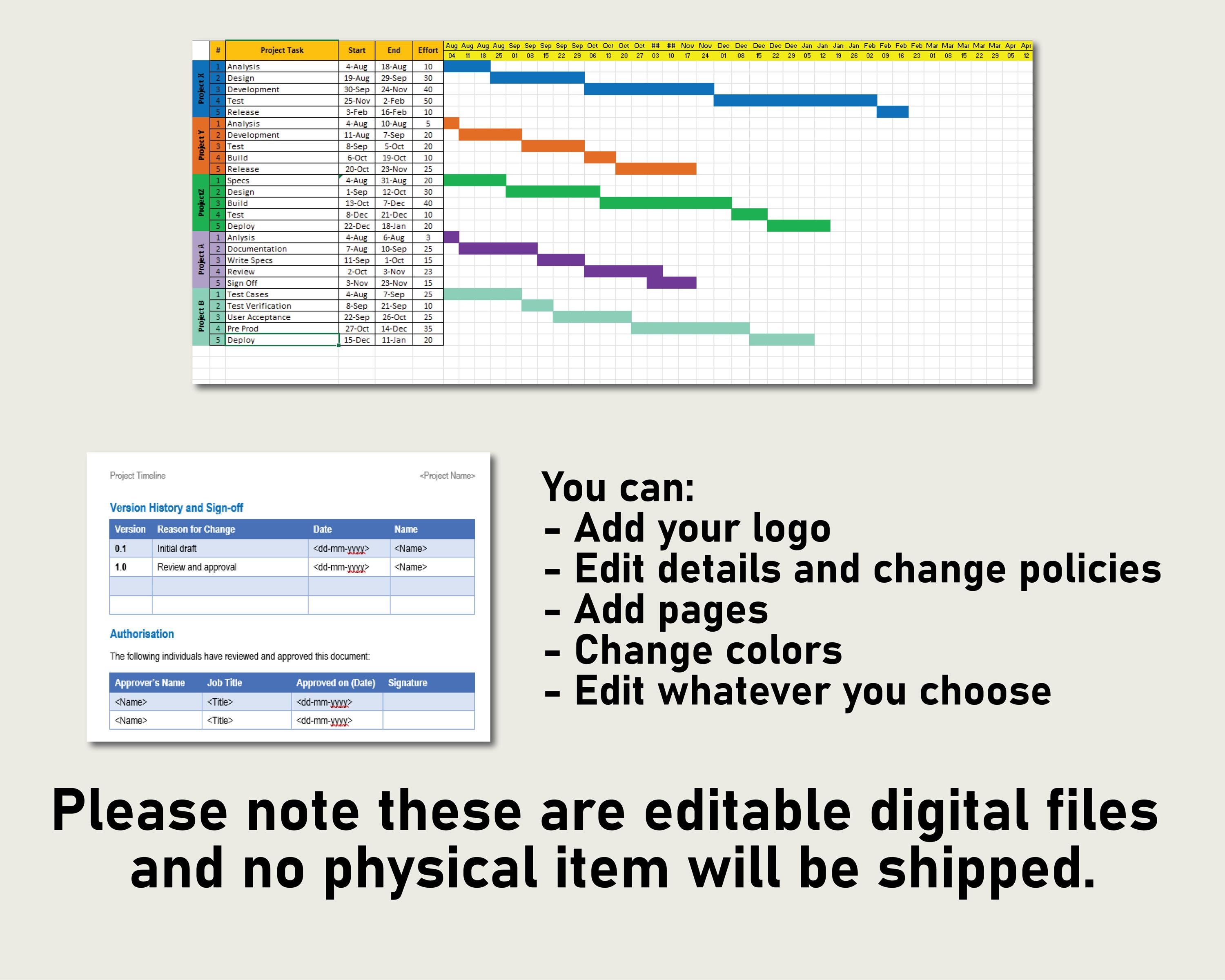 Project Timeline Templates, Milestones Template, Schedule Management ...