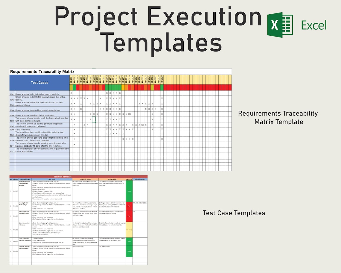 Project Execution Templates, Requirement Traceability Matrix, Project ...