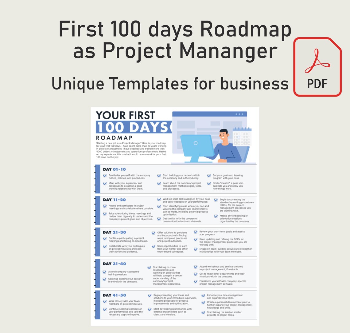 Portfolio Roadmap PDF Guide, 100-day Roadmap, Master Project Management ...