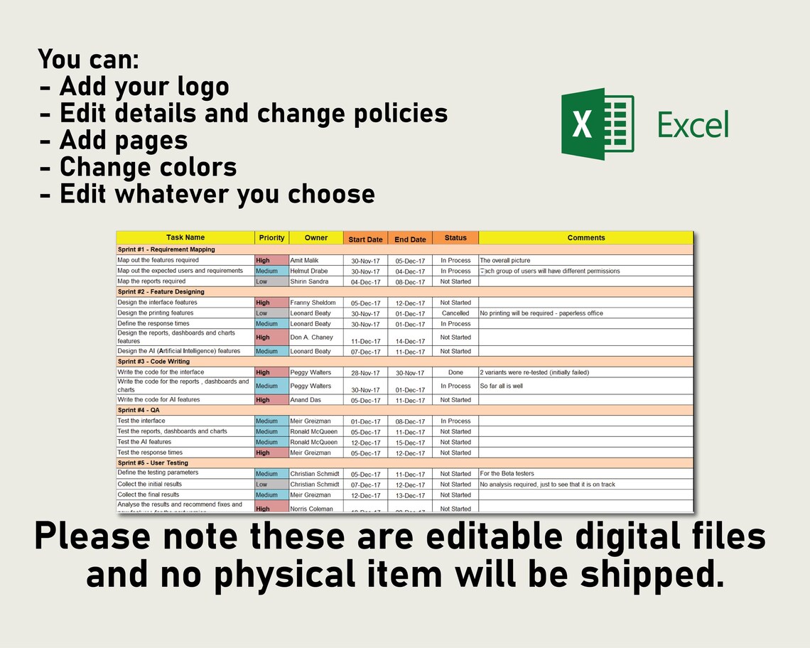 Agile Development Project Plan, Agile Release Plan, Timesheet Tracking ...