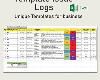 Issue Log, Issue Tracker, Issue Register, RAID Log, Issue Management ...