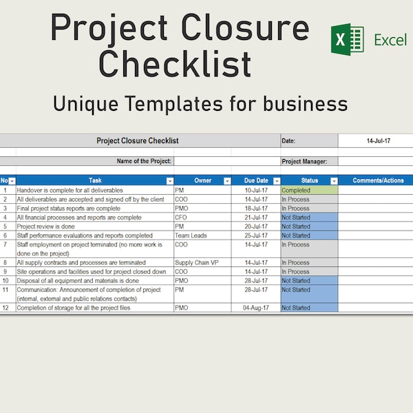 Project Closure Report Template - Etsy