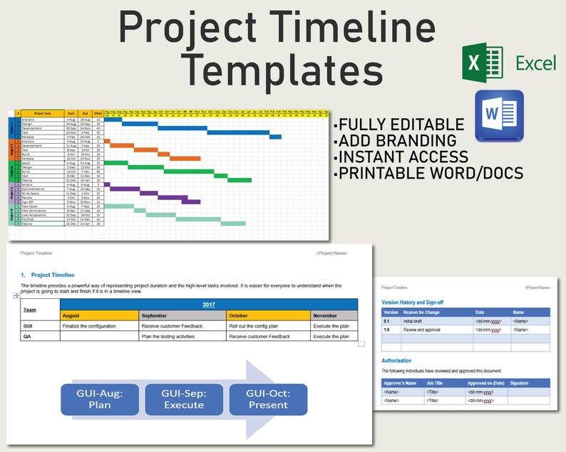 Project Timeline Templates, Milestones Template, Schedule Management ...