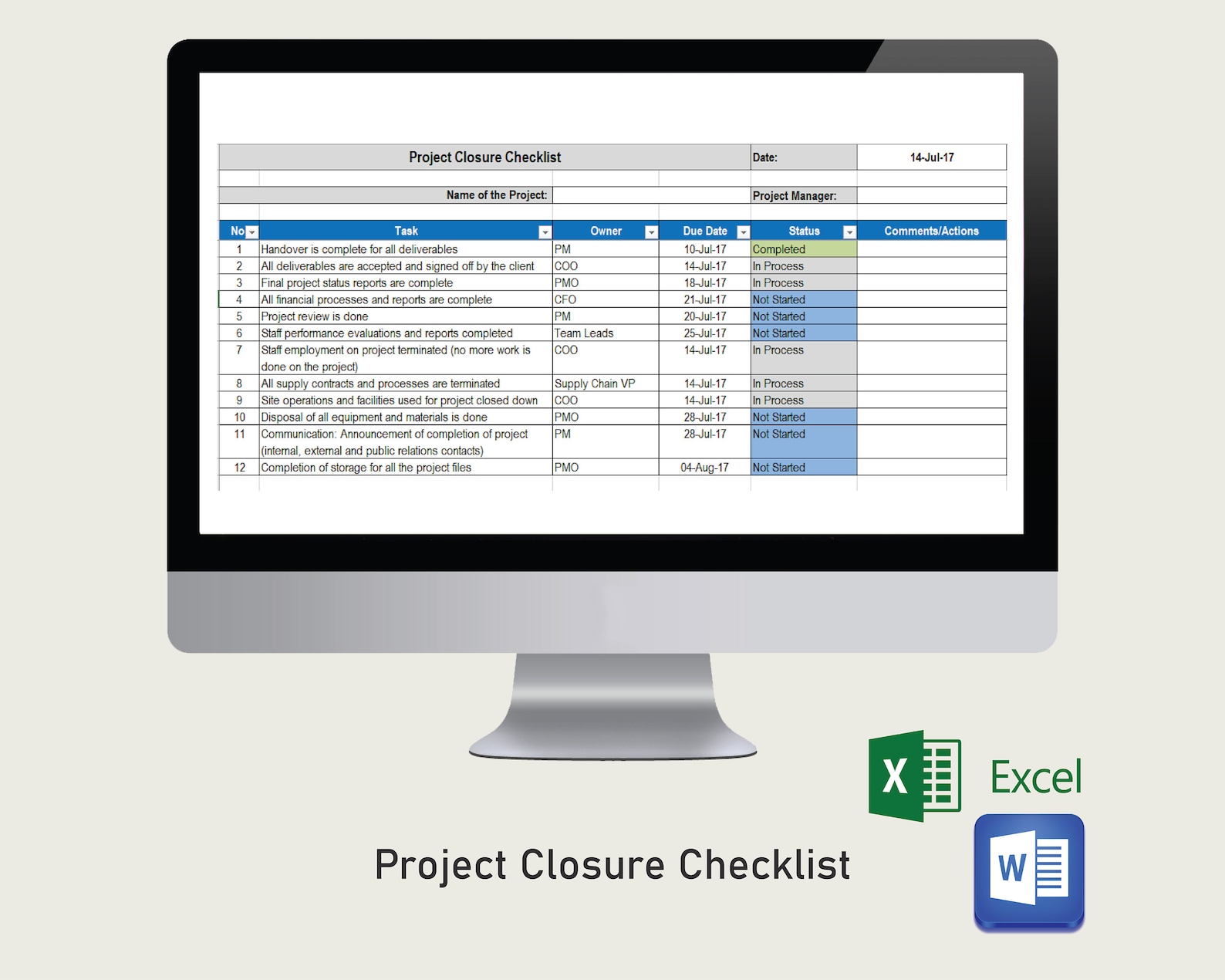 Editable Project Closure Template, Project Management, Project ...