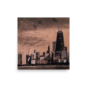 Chicago Skyline, Drawing, Cityscape, Print - Etsy