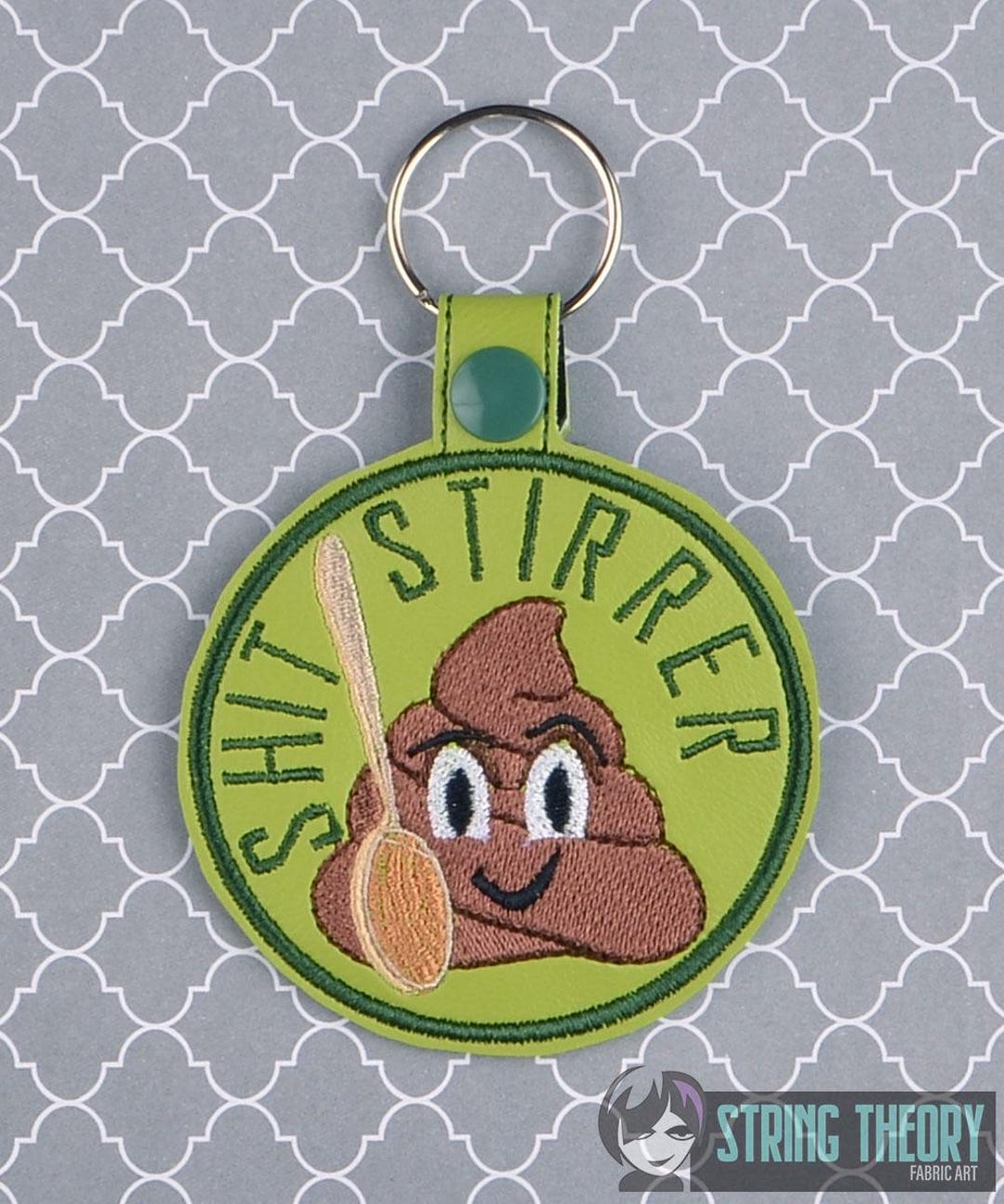 Adult Merit Badge Shit Stirrer- Snap Tab Key Fob ITH in the Hoop Snap ...