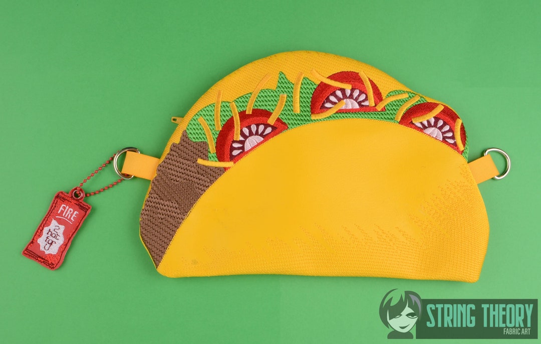 Taco Tuesday Partially Lined Zip Bag With Dangle 7x11 ITH Zip Bag ...