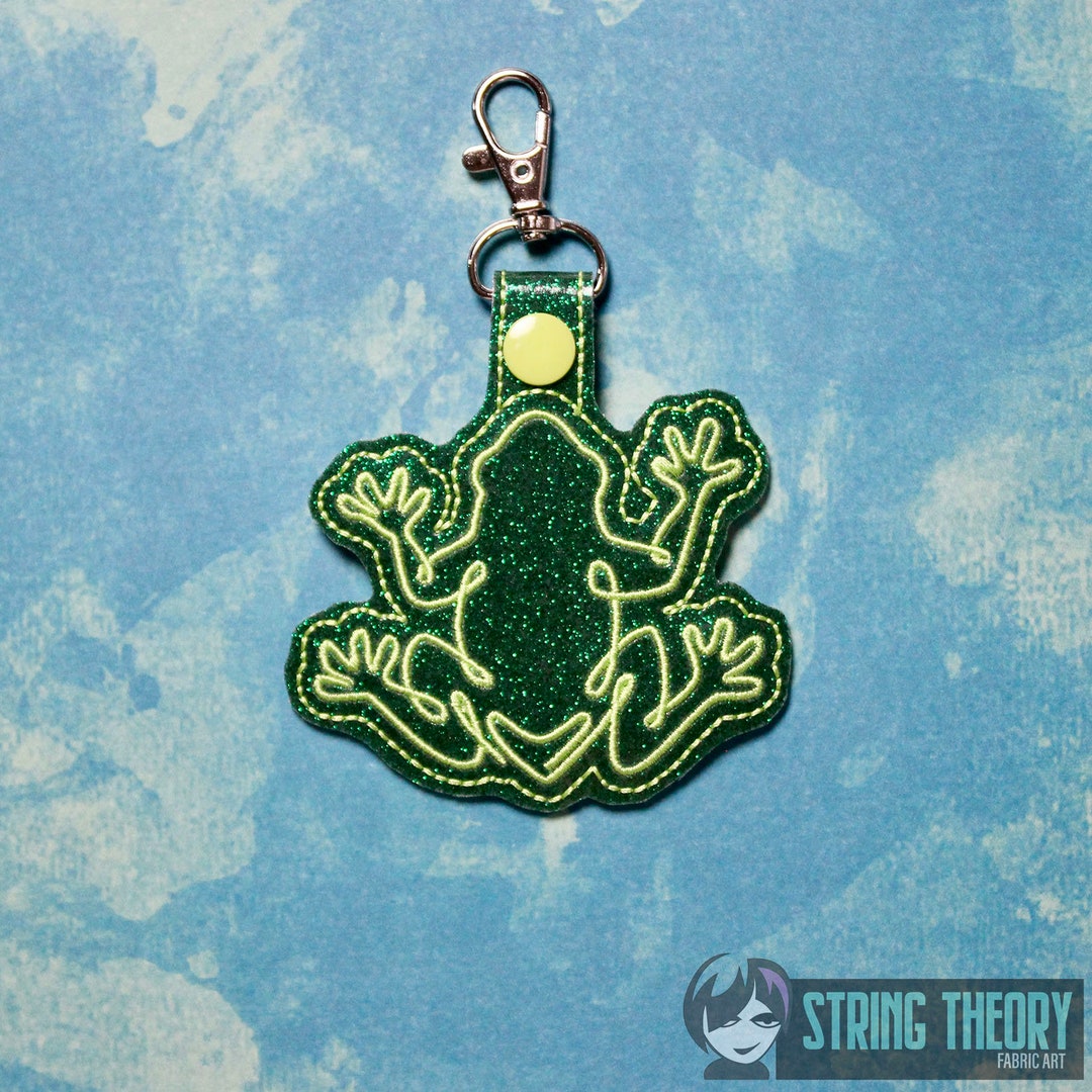 Continuous Line Frog ITH in the Hoop Snap Tab Key Fob 4x4 Hoop Machine ...