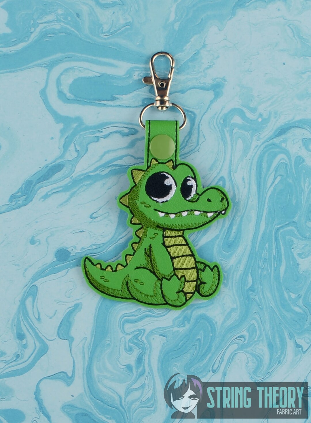 Chibi Alligator ITH in the Hoop Snap Tab Key Fob 4x4 Hoop Machine ...