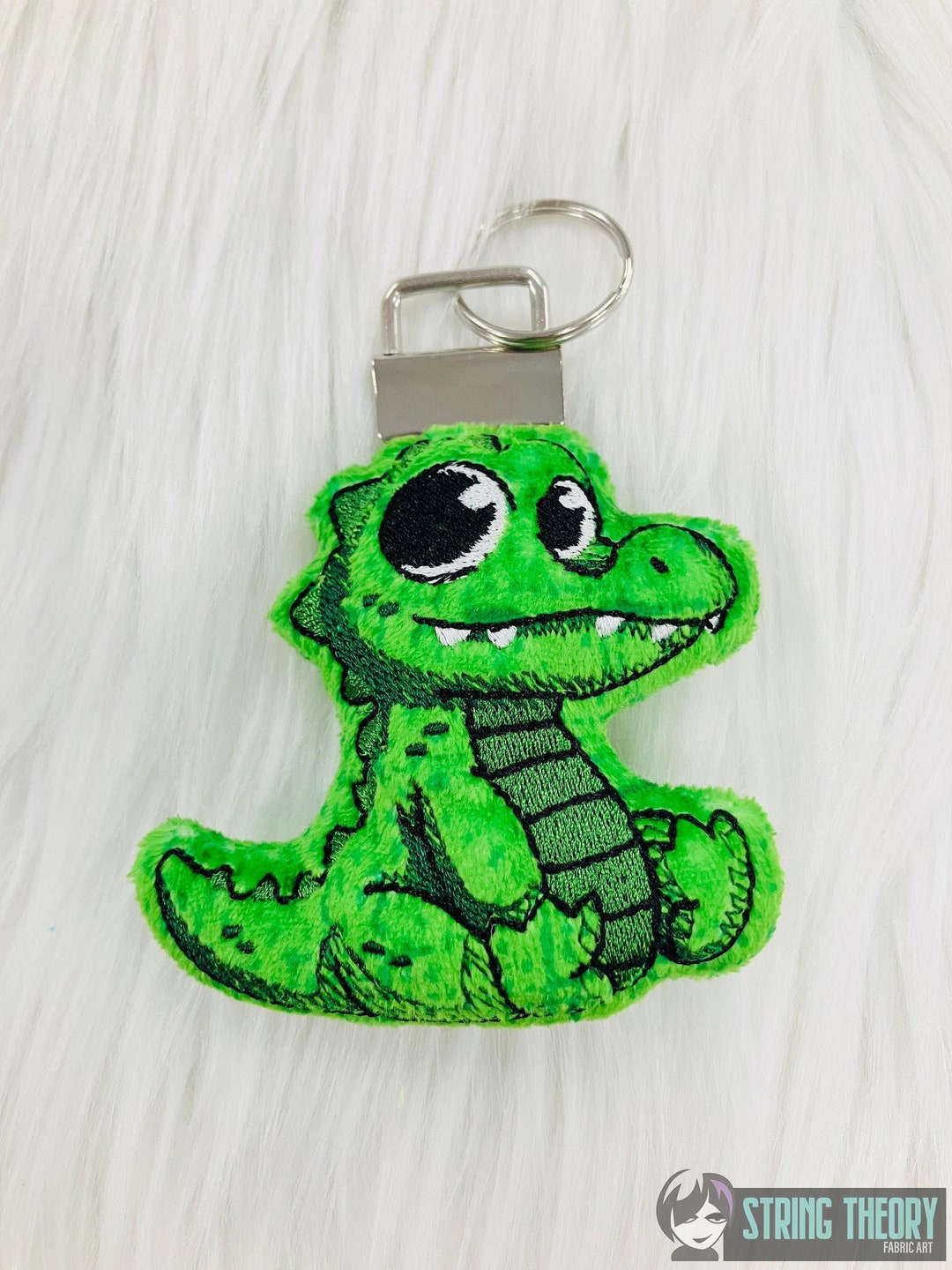 Chibi Alligator Stuffie 4x4 ITH in the Hoop Snap Tab Key Fob 4x4 Hoop ...