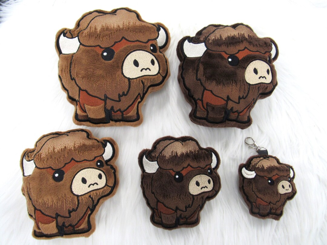 Chibi Buffalo Bison Fluffy Cow Stuffie SET ITH in the Hoop 8x12, 7x11 ...