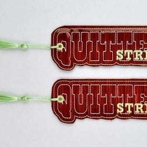 Quitter Strip Bookmark 5x7 ITH Bookmark 5x7 Hoop Machine Embroidery ...