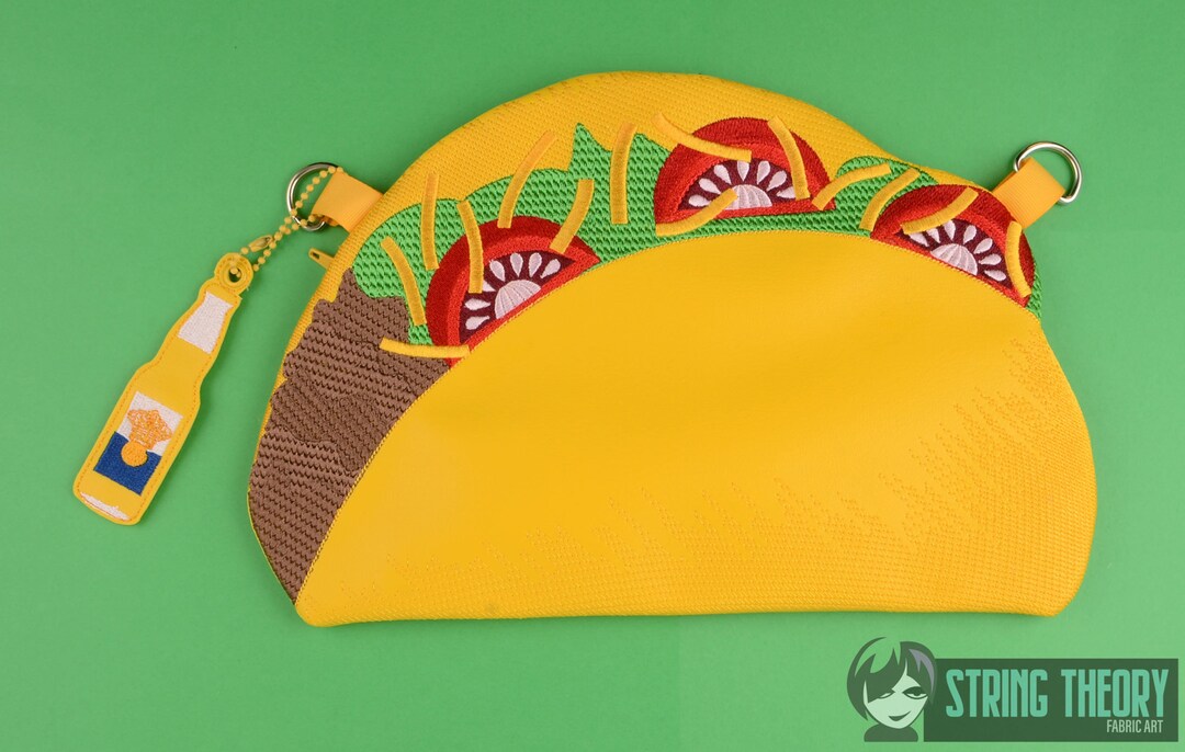 Taco Tuesday Partially Lined Zip Bag With Dangle 8x12 ITH Zip Bag ...