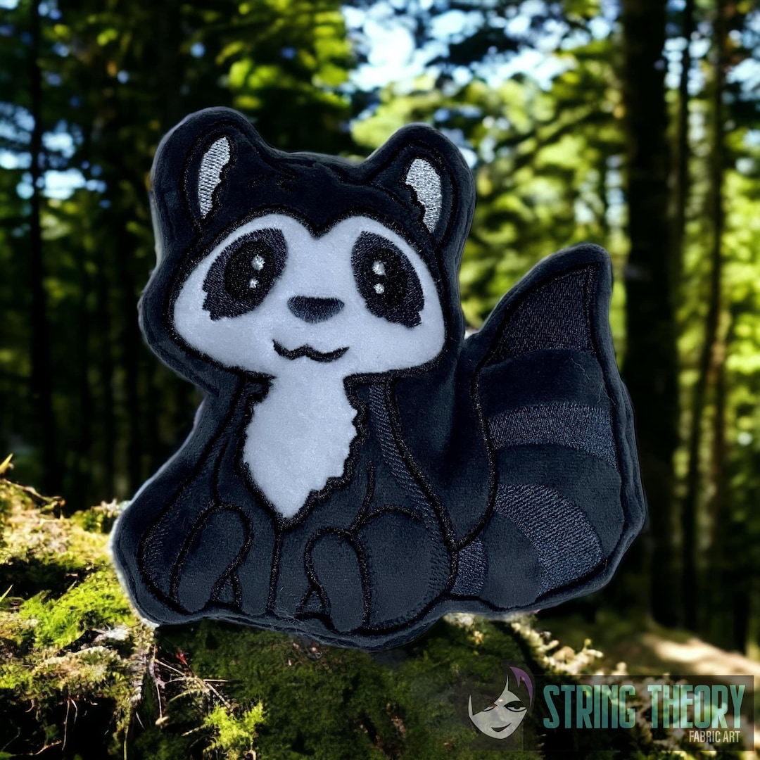 Chibi Raccoon Stuffie 8x12 ITH in the Hoop 8x12 Hoop Machine Embroidery ...