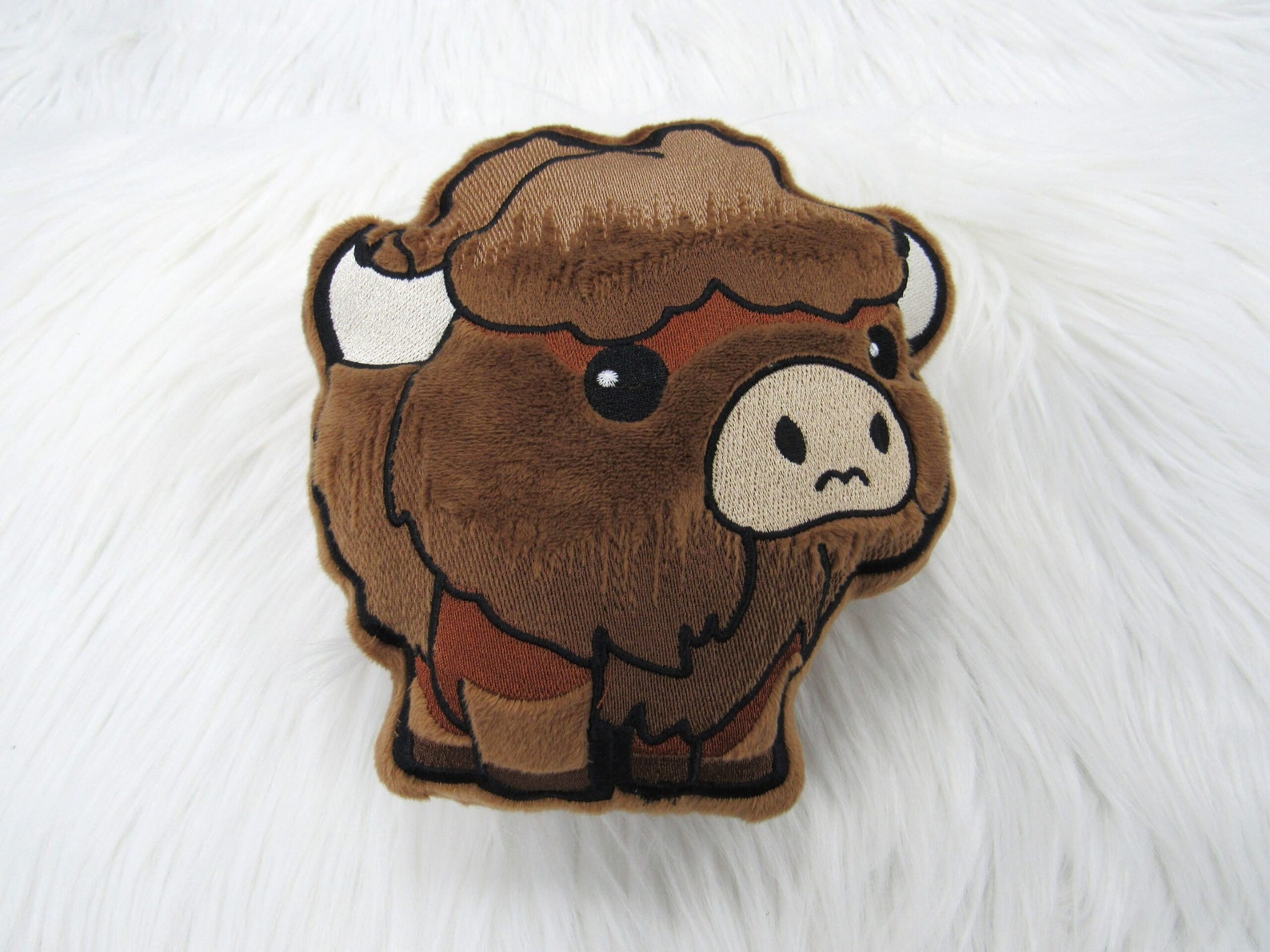 Chibi Buffalo Bison Fluffy Cow Stuffie 8x12 ITH in the Hoop 8x12 Hoop ...