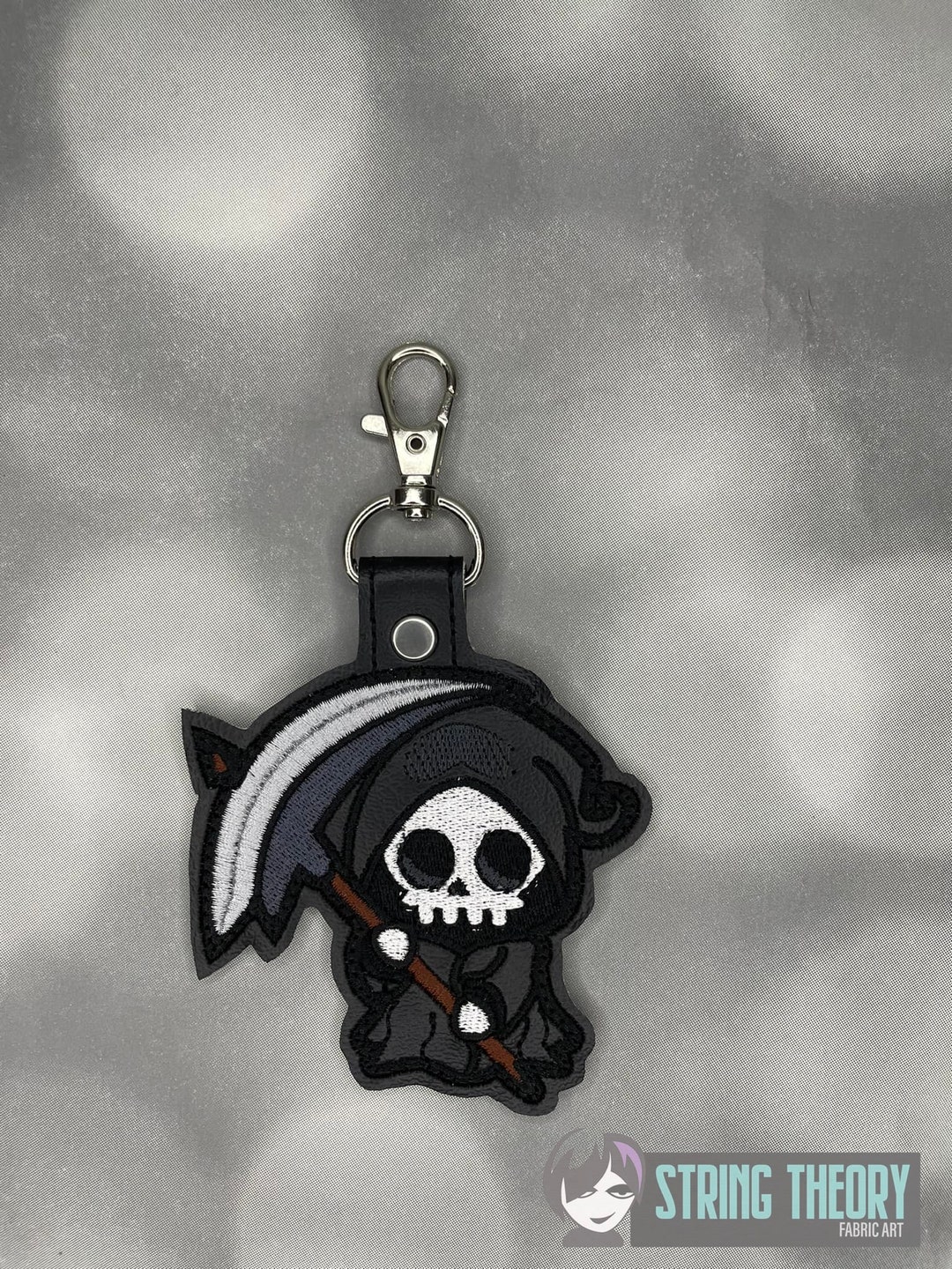 Chibi Grim Reaper Snap Tab Key Fob ITH in the Hoop Snap Tab Key Fob 4x4 ...