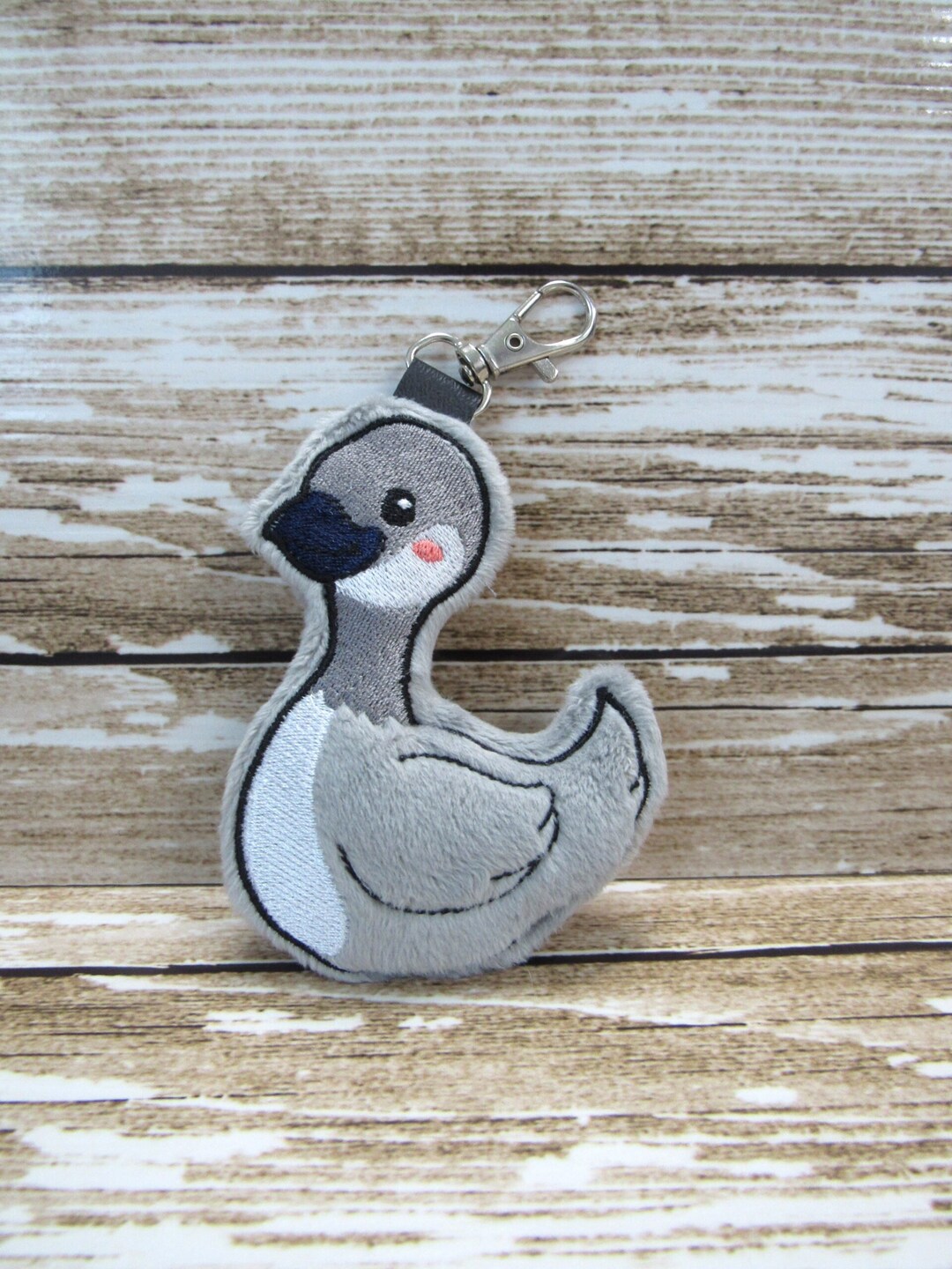 Chibi Goose Stuffie 4x4 ITH in the Hoop Snap Tab Key Fob 4x4 Hoop ...
