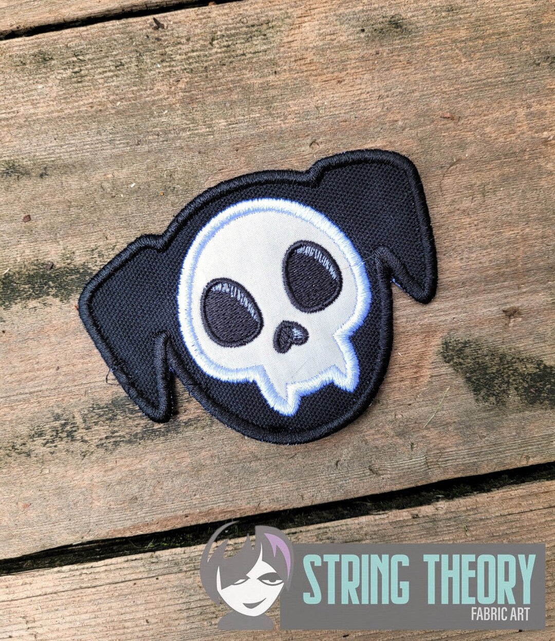 Chibi Skele Doggo Skeleton Dog Face Patch ITH 4x4 Hoop Machine ...