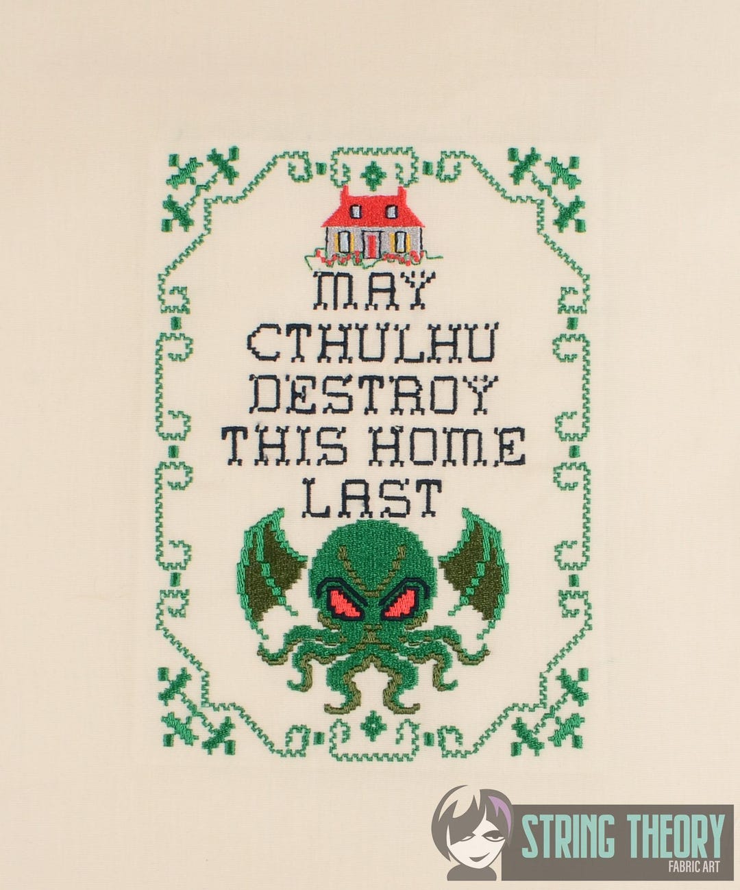 May 8 Bit Cthulhu Destroy This House Last - 5x7 Hoop Machine Embroidery ...