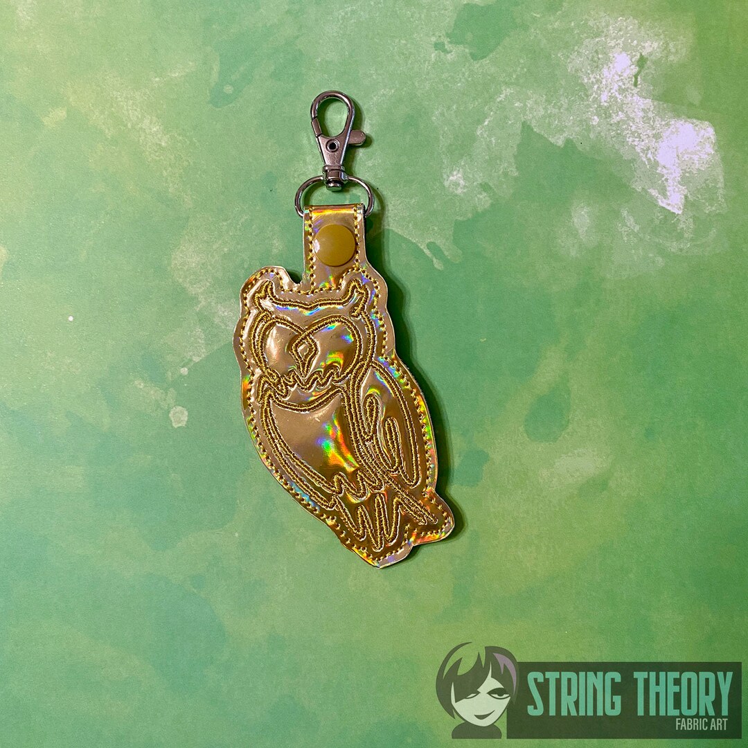 Continuous Line Owl ITH in the Hoop Snap Tab Key Fob 4x4 Hoop Machine ...