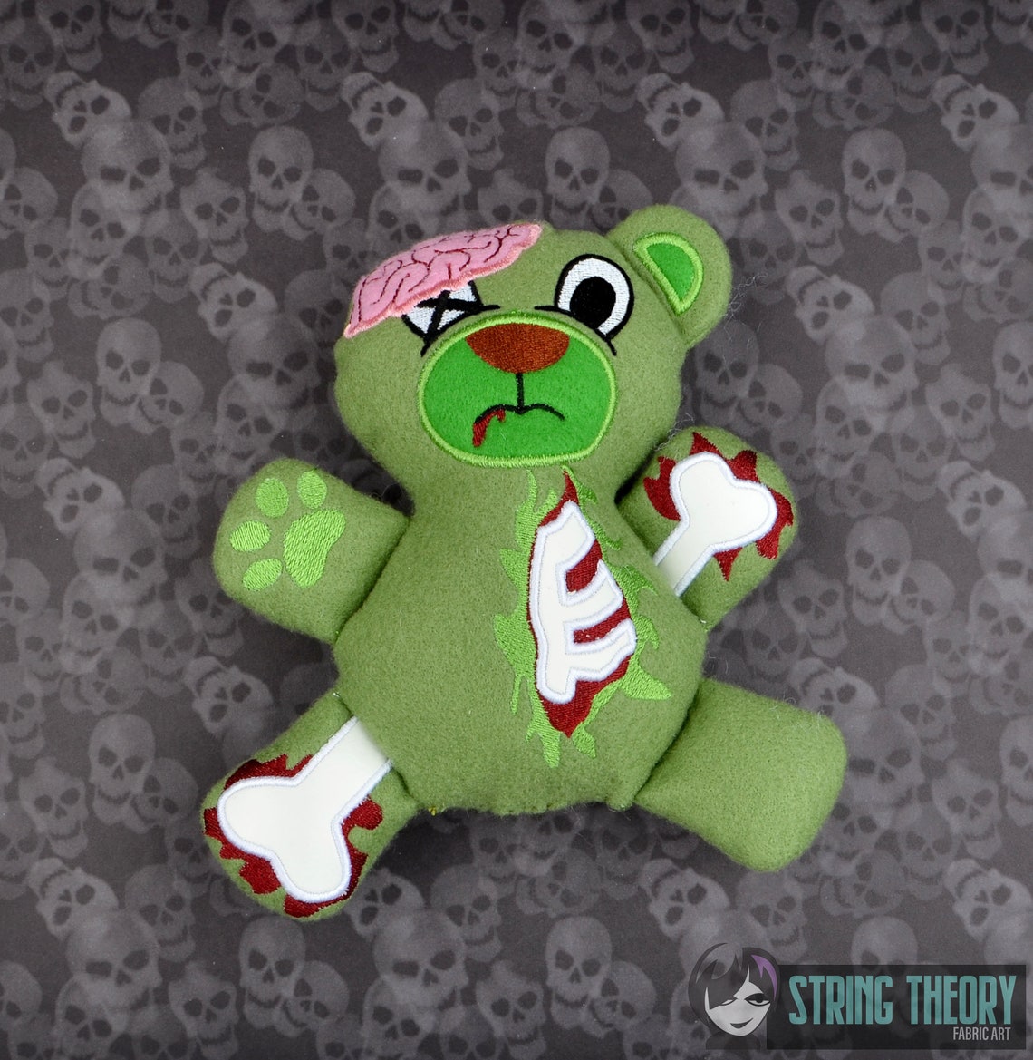 Zombear Stuffie 5x7 ITH in the Hoop 5x7 Hoop Machine Embroidery Pattern ...