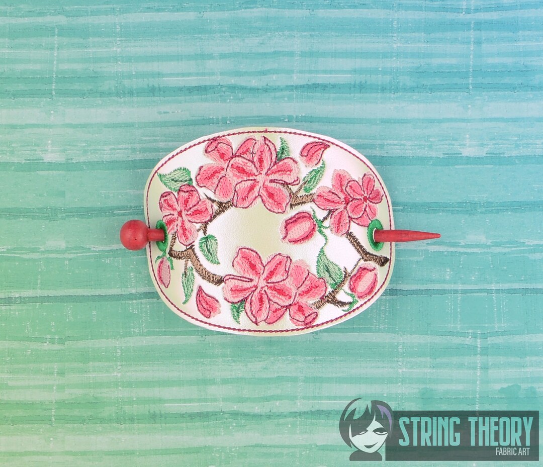 Cherry Blossom ITH in the Hoop Bun Cover 4x4 Hoop Machine Embroidery ...