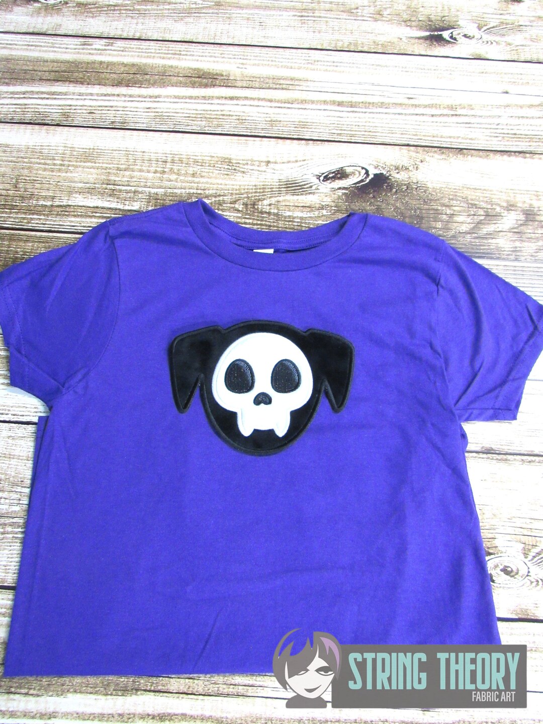 Chibi Skele Doggo Skeleton Dog Face Appliqué 6x10 Hoop Machine ...
