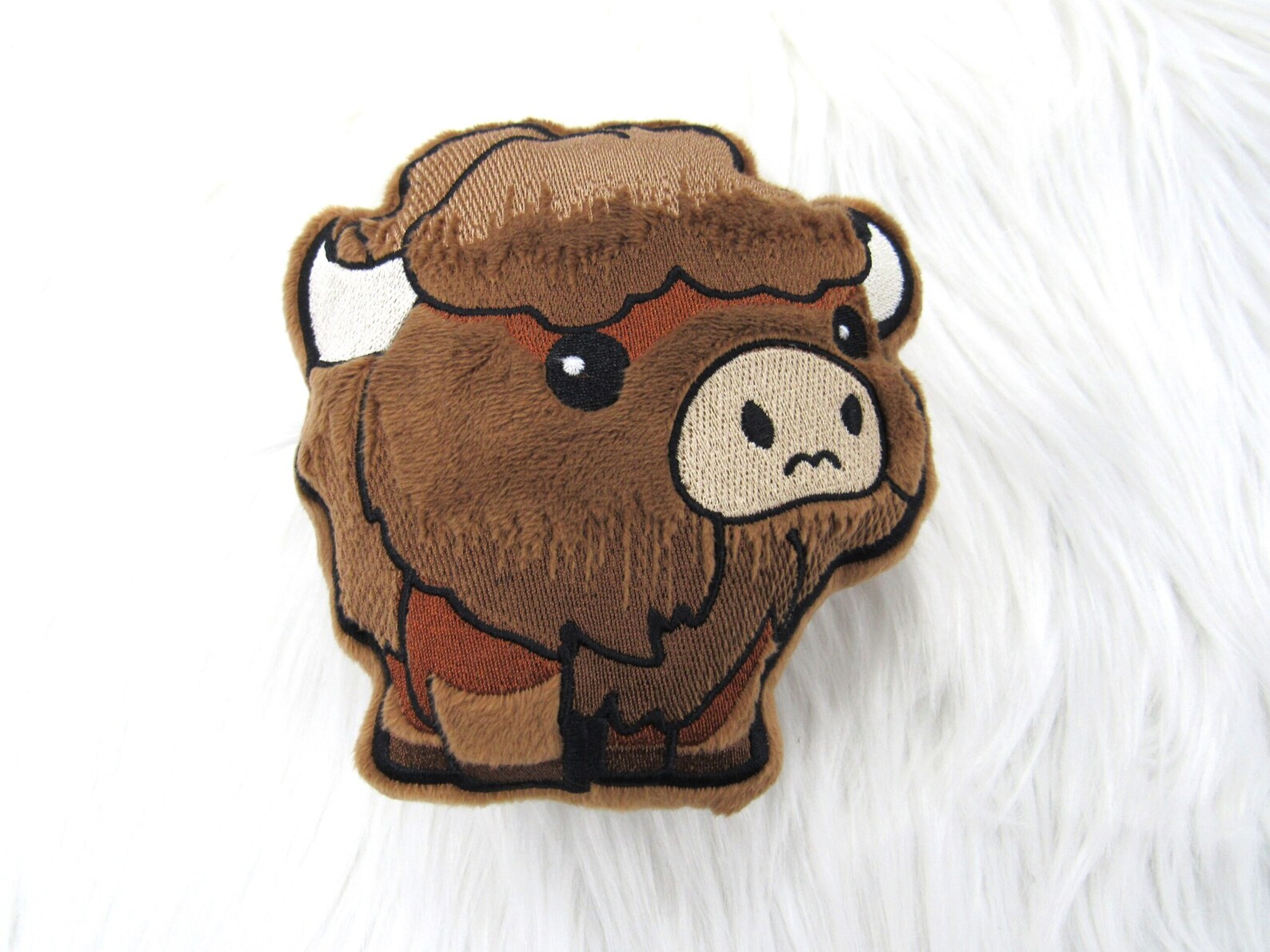 Chibi Buffalo Bison Fluffy Cow Stuffie 6x10 ITH in the Hoop 6x10 Hoop ...