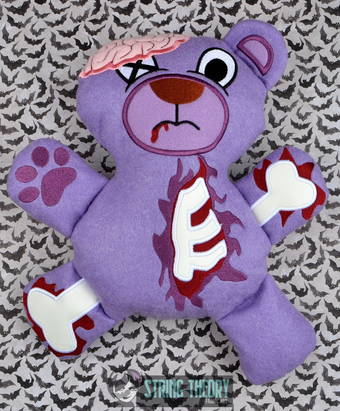 Zombear Stuffie 8x12 ITH in the Hoop 8x12 Hoop Machine Embroidery ...