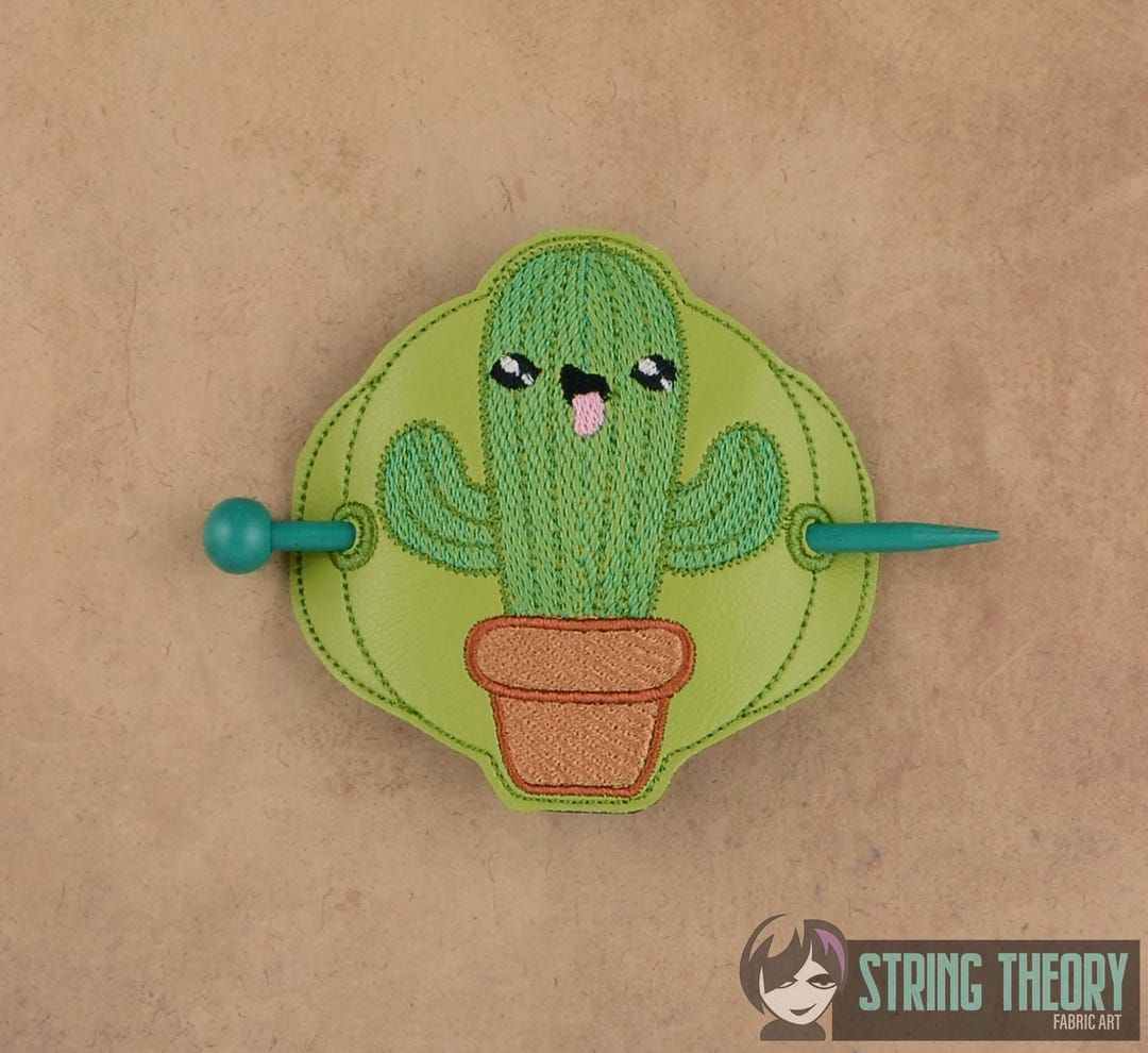 Kawaii Cactus #1 - Bun Cover ITH in the Hoop Bun Cover 4x4 Hoop Machine ...