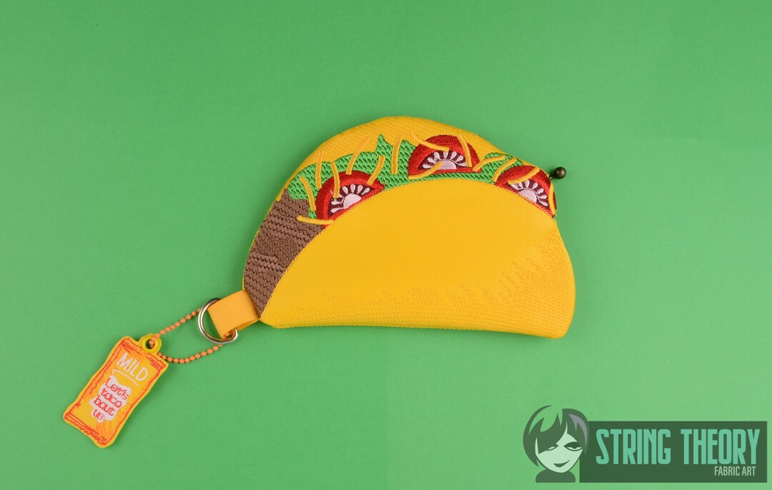 Taco Tuesday Partially Lined Zip Bag With Dangle 5x7 ITH Zip Bag ...