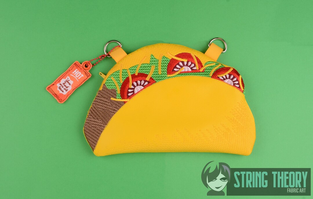 Taco Tuesday Partially Lined Zip Bag With Dangle 6x10 ITH Zip Bag ...