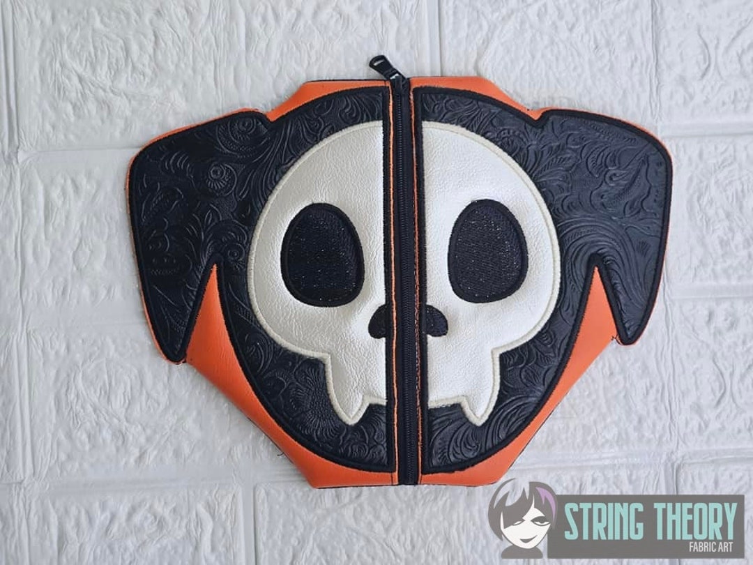 Chibi Skele Doggo Skeleton Dog Face Appliqué Split 5x7 Hoop Machine ...