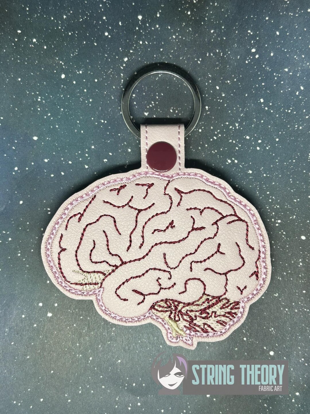 Anatomical Brain ITH in the Hoop Snap Tab Key Fob 4x4 Hoop Machine ...