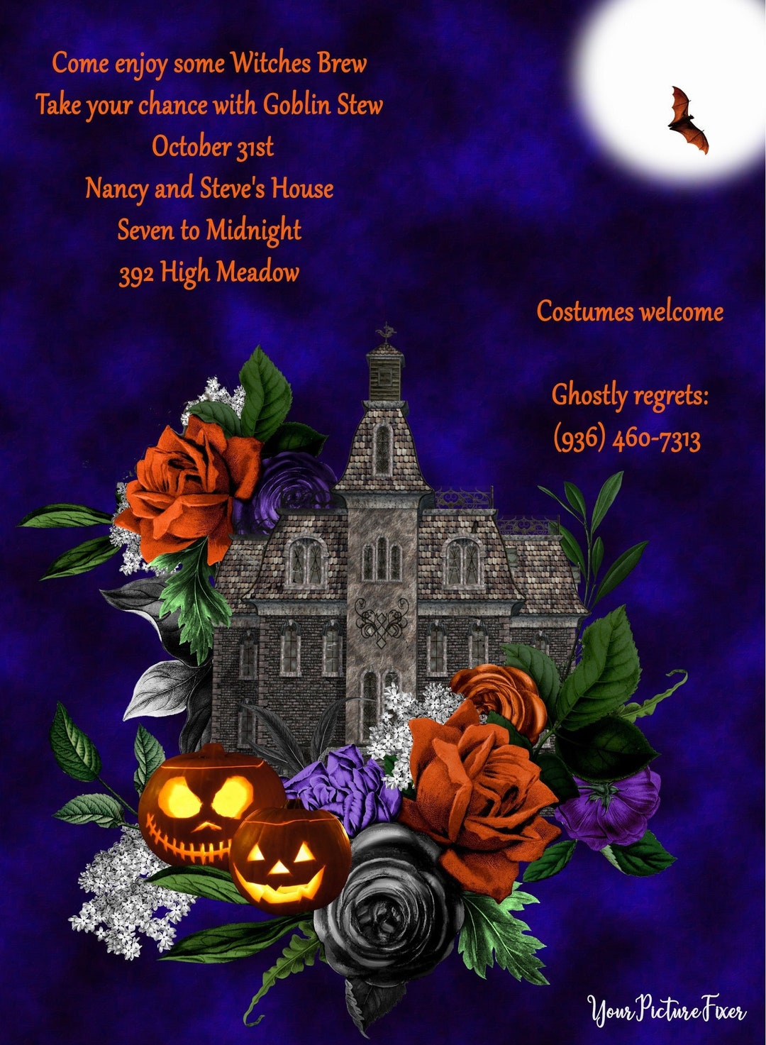 Halloween Haunted House Jack O Lanterns Witches - Etsy