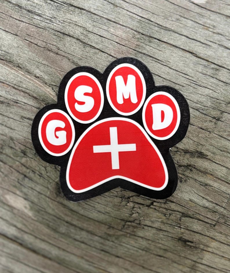 Greater Swiss Mountain Dog Paw Print Sticker GSMD Paw Print Sticker ...