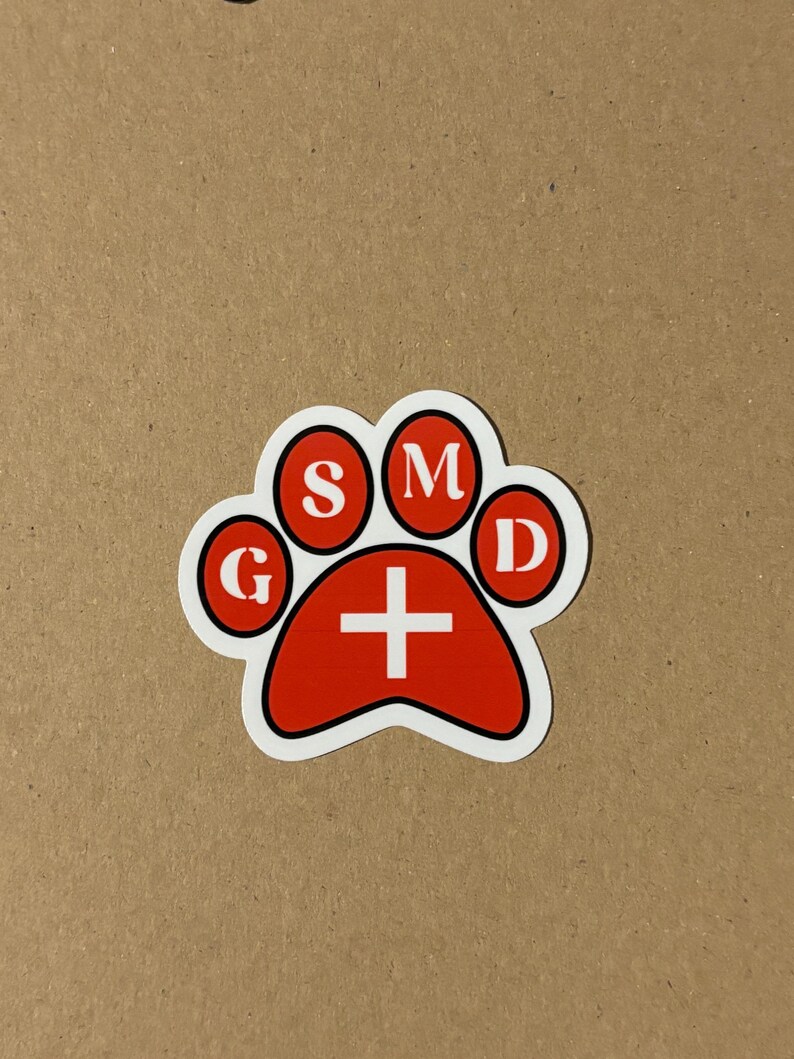Greater Swiss Mountain Dog Paw Print Sticker GSMD Paw Print Sticker ...