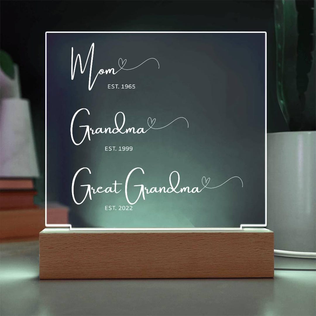 Personalized Generations Acrylic Sign: Mother's Day Family Legacy ...