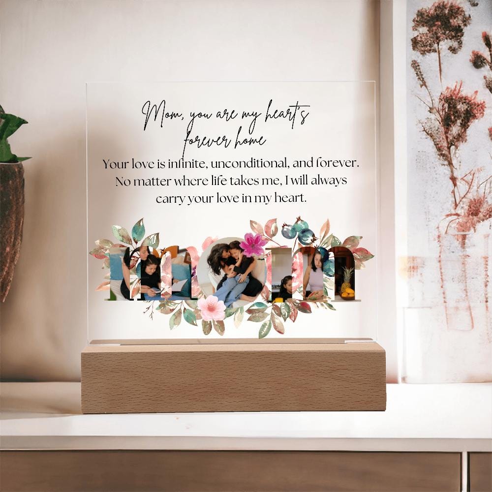 Personalized Mom Acrylic Plaque With Custom Photos | Floral Mother's ...