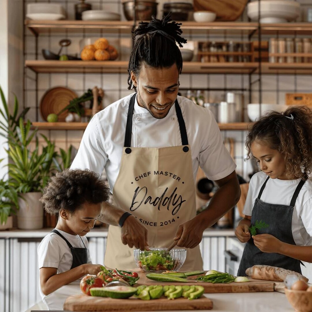Chef Master Daddy Apron – Custom Grill or Kitchen Apron for Dad With ...