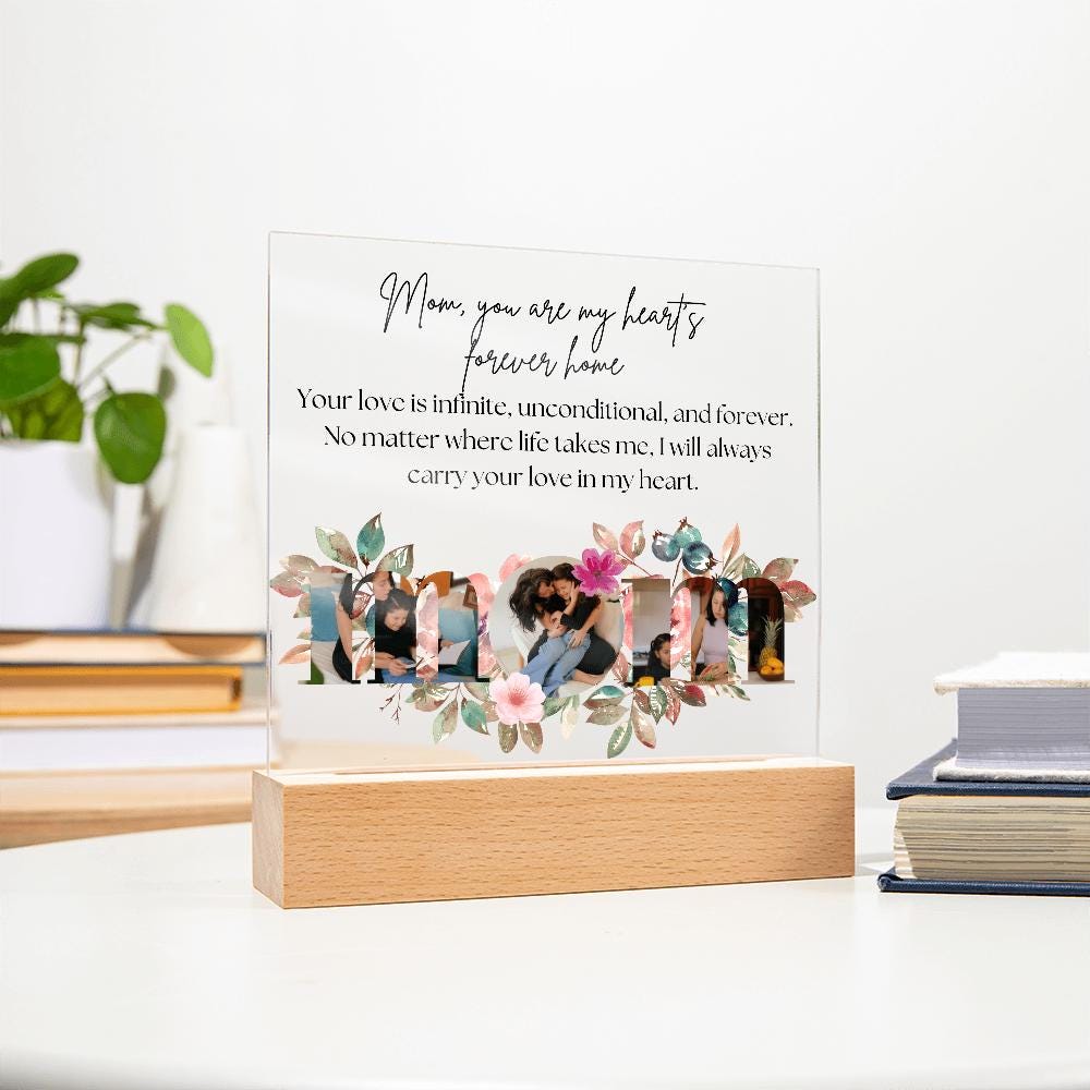 Personalized Mom Acrylic Plaque With Custom Photos | Floral Mother's ...
